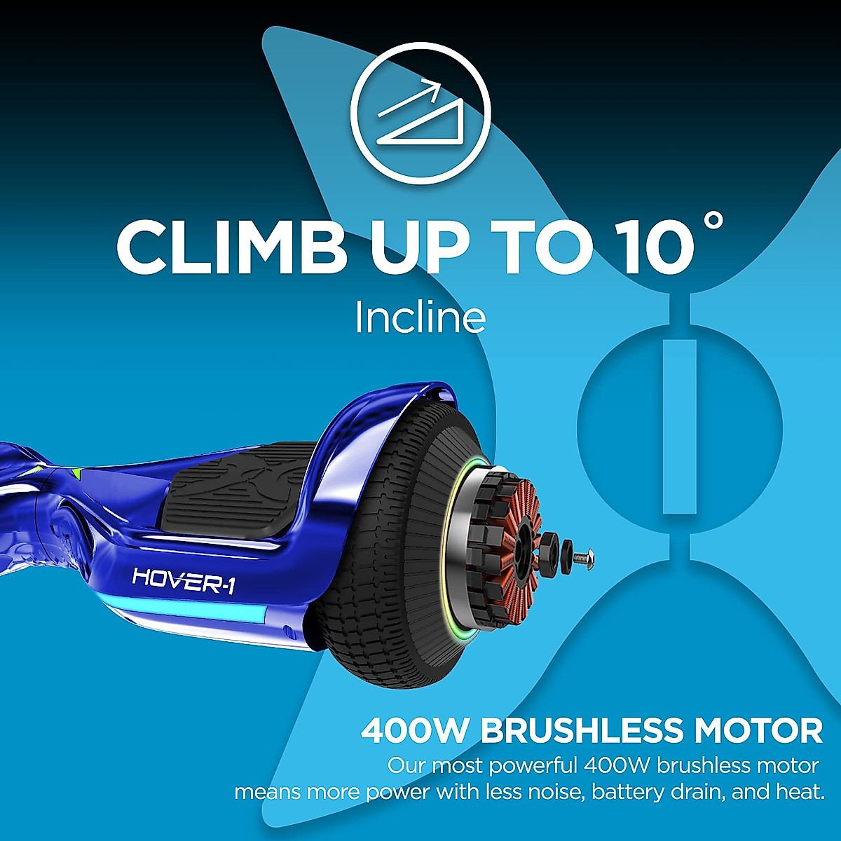 Hover-1 All-Star Hoverboard 7MPH Top Speed, 7MI Range, Dual 200W Motor, 5HR Recharge, 220lbs Max Weight, LED Wheels & Headlights Self Balancing Scooters