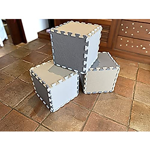 MioTetto Soft Non-Toxic Foam Baby Play Mat | Toddler Playmat | Colorful Jigsaw Puzzle Play Mat | 36 Squares Foam Floor Mats for Kids & Babies | EVA Foam Interlocking Tiles for Gym, Nursery, Playroom