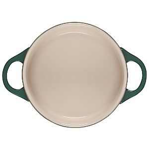 Le Creuset Olive Branch Collection Stoneware Mini Round Cocotte, 24 oz., Artichaut with Embossed Lid
