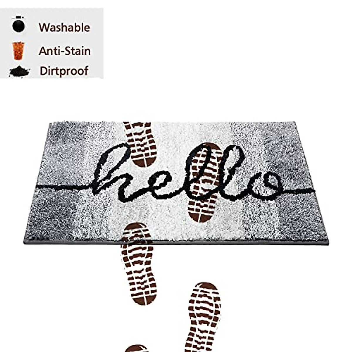 SUNNOW Indoor Doormat Front Door Entrance Door Mat 36x24 inch Non-Slip Absorbent Mud Trapper Mats, Machine Washable Low Profile Inside Entryway Small Area Rug