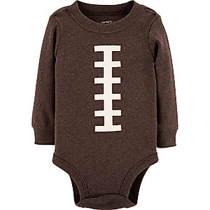 Carters Baby Boys Thanksgiving Football Long Sleeve Bodysuit (18 Months), Brown