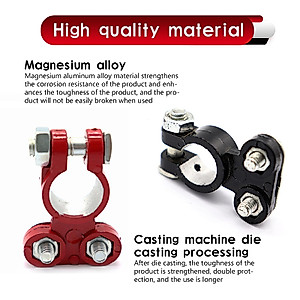 Slykew 2 PCS Cable Terminal Clamp Connectors, Cables Terminal Connectors Kit, Positive Negative Brass Power Post Clips Accessories, for Cars, Vans, Trucks (Silver)