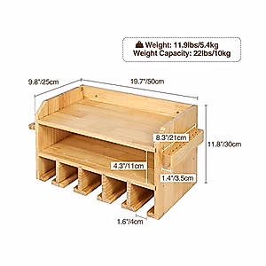 Stonehomy Power Tool Organizer Wood, Cordless Tool Organizer Drill Storage Rack Wall Mount, Drill Charging Station Power Tool Holder for Garage, Workshop, Home