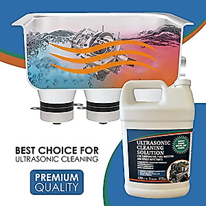 NORTHWEST ENTERPRISES Ultrasonic Cleaner Solution for Carburetors and Engine Parts, Ultrasonic Cleaning Solution and Washing Compound for Ultrasonic and Immersion Washers - Concentrated (1 Gallon)