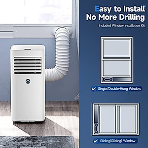 Portable Air Conditioners, 10000 BTU Portable AC for Room up to 450 Sq. Ft., 3-in-1 AC Unit, Dehumidifier & Fan with Digital Display, Remote Control, Window Installation Kit, 24H Timer, Sleep Mode