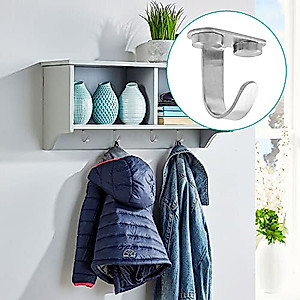 Cionyce 6 PCS Stainless Steel Screws Mount Ceiling Hooks, Brushed Nickel Towel Hook Heavy Duty Robe Clothes Hook, Under-Shelf Coat Hook Hanger for Bathroom Kitchen Cabinet