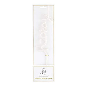 Santa Barbara Design Studio Reusable Straws BPA Free Plastic Shaped Word Straw, 1-Count (11 Inches Tall), Hooray