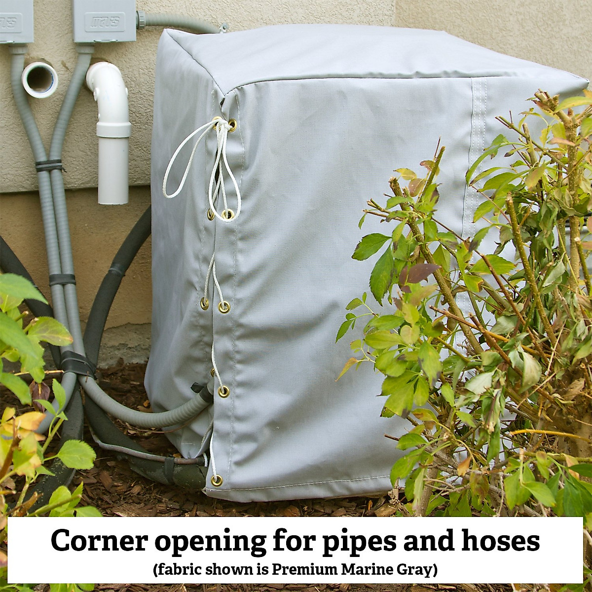 SugarHouse Outdoor Air Conditioner Cover - Premium Marine Canvas - Made in The USA - 7-Year Warranty - 28" x 40" x 20" - Gray