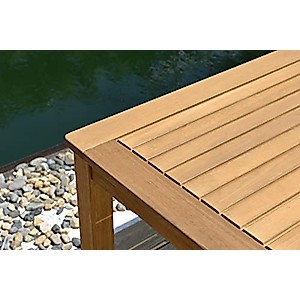 Brampton Patio Bloomington 7-Piece Outdoor Rectangular Dining Table Set | Teak Finish | Ideal for Patio and Indoors