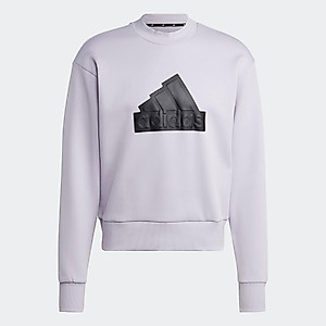 adidas Men's Future Icon Badge of Sport Crewneck, Silver Dawn, Large