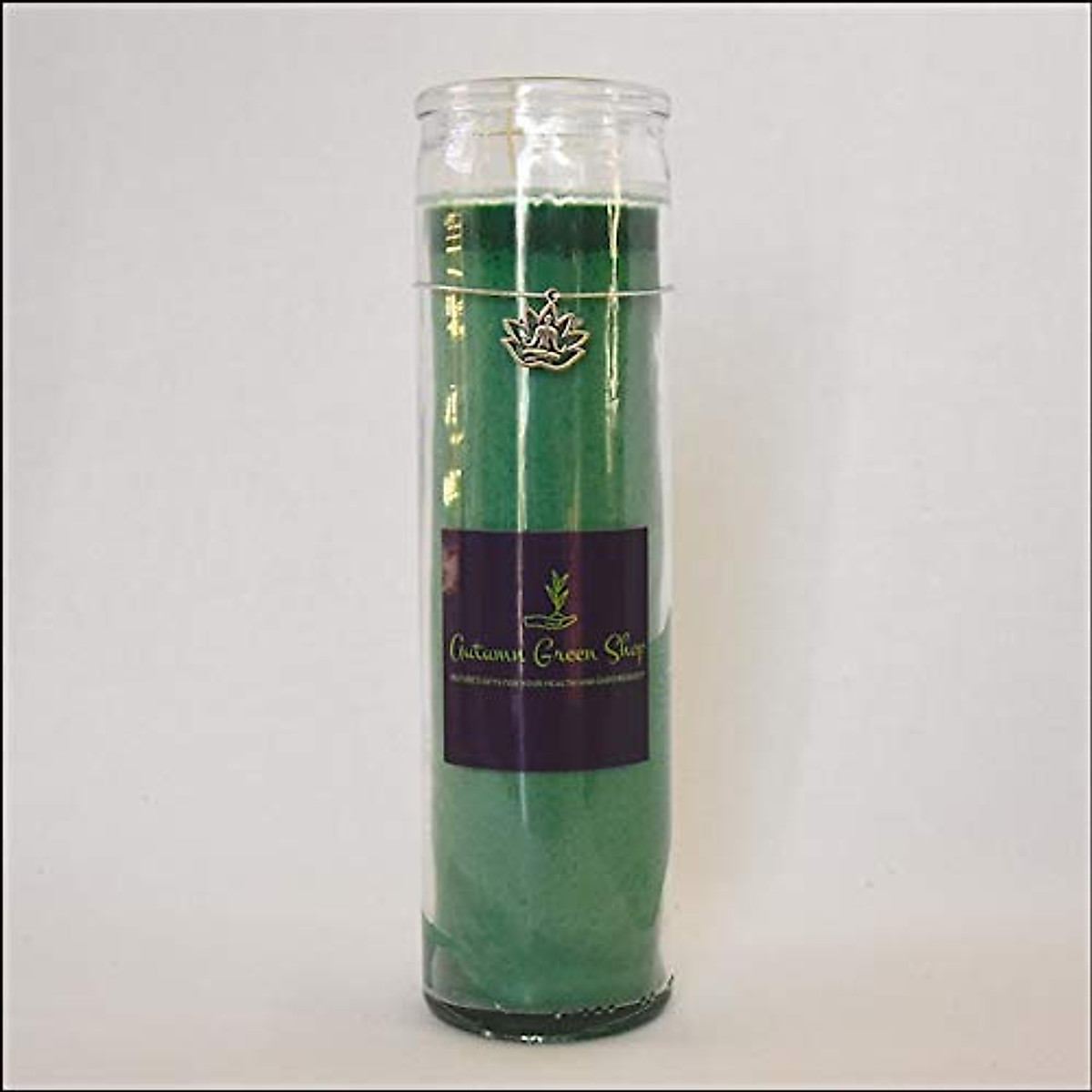 Green Candle - Lotus/Charm - Meditation, Spiritual, Yoga to Bring in Tranquility, Relieve Stress, Create Balance, Healing and Money Drawings