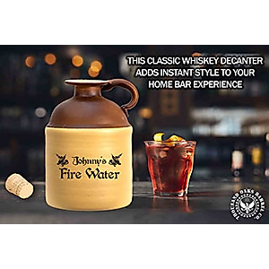 Thousand Oaks Barrel Co. Personalized Glass Moonshine Jug 750ml (0.2 gallon) - Traditional Style Engraved Glass Liquor Decanter Bottle with Cork Stopper and Finger Ring, Ideal for XXX Moonshiner (MJ1)