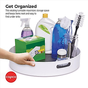 Copco Non-Skid Under-Sink Pantry Cabinet Kitchen Organizer, 18-Inch, White/Gray 2