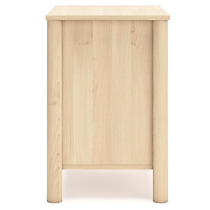 Signature Design by Ashley Cabinella Casual 2-Drawer Nightstand with Round Post Legs, 24.37" Tall, Light Brown