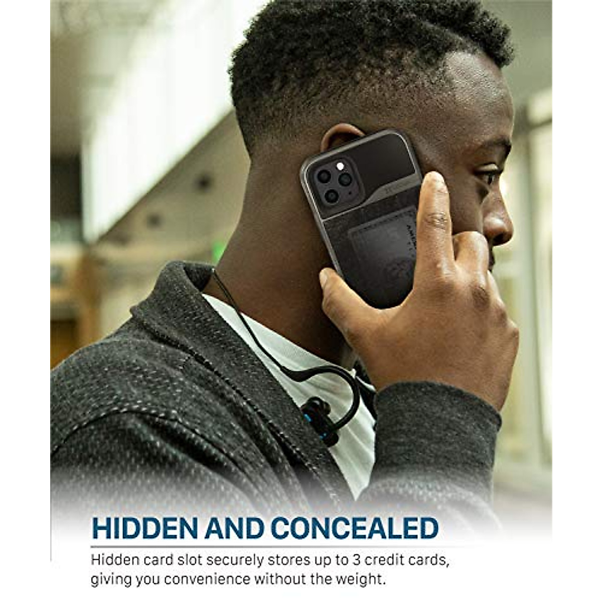 VENA vCommute Wallet Case Compatible with Apple iPhone 11 Pro (5.8"-inch 2019), (Military Grade Drop Protection) Flip Leather Cover Card Slot Holder with Kickstand - Space Gray