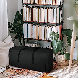 Porch Shield Outdoor Cushion Storage Bag 62 inch Waterproof Outside Storage Bags for Patio Furniture with Zippers and Handles Black