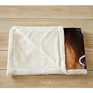 Steed Printed Bed Blanket Couple Horses Throw Blanket Lightweight Soft Cozy Luxury Farmhouse Theme Fleece Blanket 3D Horse Flannel Blanket for Sofa Bedroom Office Travel All Season(Twin 60"x80")