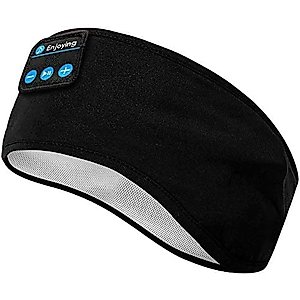 Soft Comfortable Over-Ear Headphones, Bluetooth Headband Headphones with Ultra-Thin HD Stereo Speakers Perfect for Sleep, Sports, Workout, Jogging, Yoga, Insomnia, Air Travel and Meditation (Black)