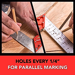 Kapro - 353 Professional Ledge-It Try & Mitre Square - For Leveling and Measuring - Features Stainless Steel Blade, Retractable Ledge, and Etched Ruler Markings - 8 Inch