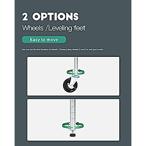 FDW 18x48x82 inch Wire Shelving Unit with Wheels Steel 6 Tier Heavy Duty Layer Rack Storage Metal Shelf Garage Organizer Wire Rack Shelving Adjustable Utility 2100 LBS Capacity,Chrome