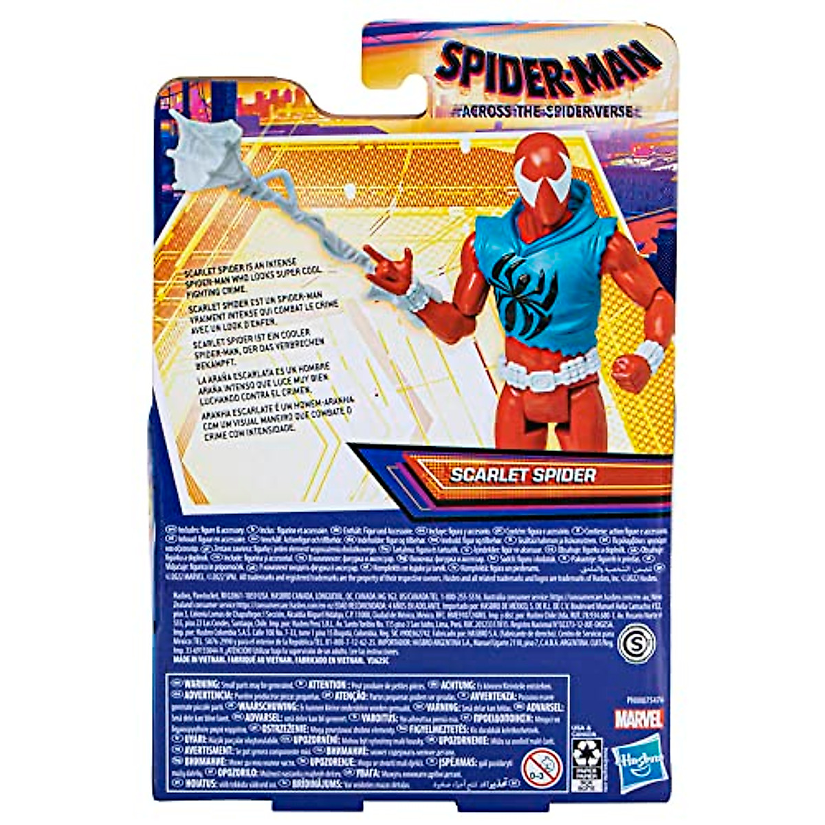 Marvel Spider-Man: Across The Spider-Verse Scarlet Spider Toy, 6-Inch-Scale Action Figure with Web Accessory, Marvel Toy for Kids Ages 4 and Up