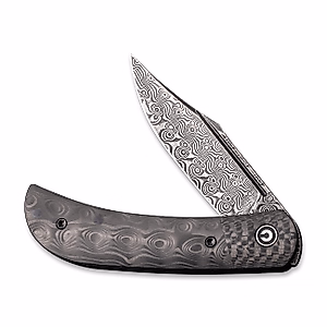 CIVIVI Damascus Pocket Knife for EDC, Appalachian Drifter II Folding Knife with 2.96" Clip Point Blade C19010C-DS3