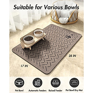MontVoo-Absorbent Pet Feeding Mat-No Stains Quick Dry Dog Mat for Food and Water Bowl-Rubber Backing Dog Food Mat Dog Water Dispenser Mat-Dog Accessories Pet Supplies-Dog Water Bowl for Messy Drinkers