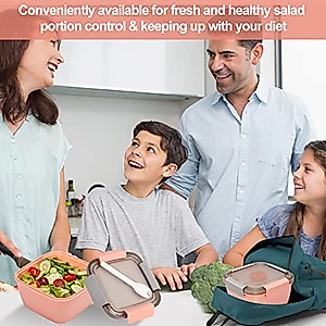 2 Pack Salad Lunch Container To Go,Large BPA-Free Salad Container,52 Oz Salad Bowl,3 Compartment Tray with Dressing Container,Leak Proof Salad Lunch Box Bento Box with Smart Lock for Lunch Food Snack…