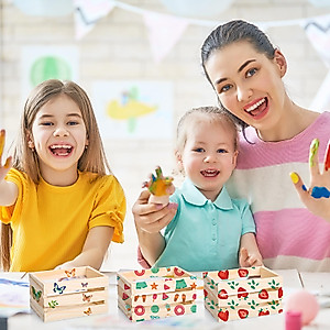 Roowest Small Wooden Crates 5" Craft Nesting Wood Basket Unfinished Storage for Display Storage Decor DIY Milk Wine Towel Toys Retail Art Craft Home Bathroom(24 Pcs)