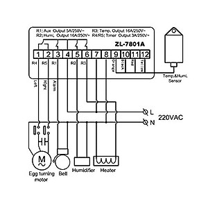 LILYTECH ZL-7801A, 100-240Vac, Multifunctional Automatic Incubator, Incubator Controller, Temperature Humidity for Incubator Accessories