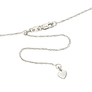 Ross-Simons Italian White Gold .8mm Adjustable Singapore Chain Necklace for Women