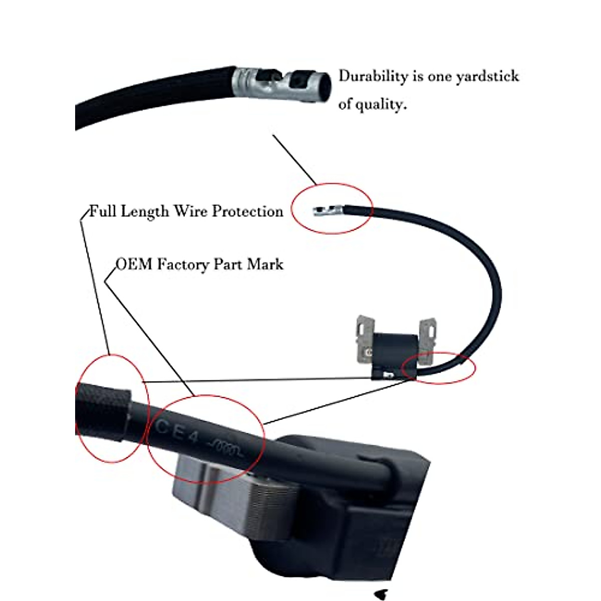 YAMAKATO Ignition Coil 591459 492341 for Briggs and Stratton 595304 Toro MTD Craftsman Cub Cadet Engine Lawn Mower Riding Tractor Armature Magneto OEM