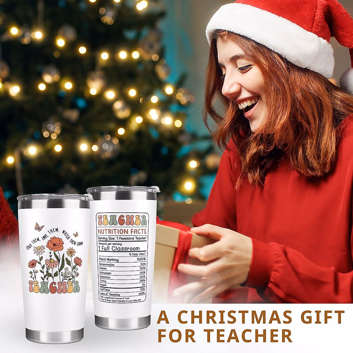 MENANA Teacher Appreciation Gifts - Teacher Gifts for Women - Thank You Gift Ideas for Teachers Women Daycare - Teachers Appreciation Week, Birthday, Back To School Gift - 20 Oz White Tumbler