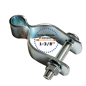 2 Pack 1-3/8 Inch Wall Mount Gate Hinge Metal Hinges Fence Post Chain Link Fence Frame Hinge Outdoor Gate Hardware (Screws Included)