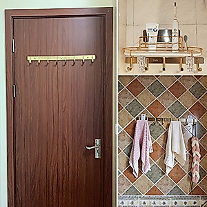 JWZQ Heavy Duty Coat Hooks for Wall Mounted, with 8 Single Hooks, Entryway Hat Rack for Belt, Scarves, Coffee Mug, Umbrella, Key Hooks, 60cm/24