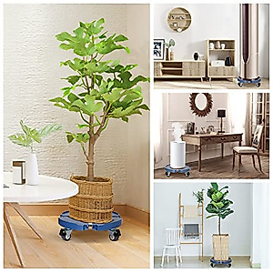 DOFIMATE 2 Pack Rolling Plant Stand with Wheels,15-21’’Adjustable Heavy Duty Plant Caddy with Wheels for Indoor Outdoor Planter Dolly Lockable