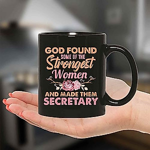 Inspirational Gift Unique Secretary Gifts For Strong Women - For Gods Chosen - 11oz 15oz Black Coffee Mug