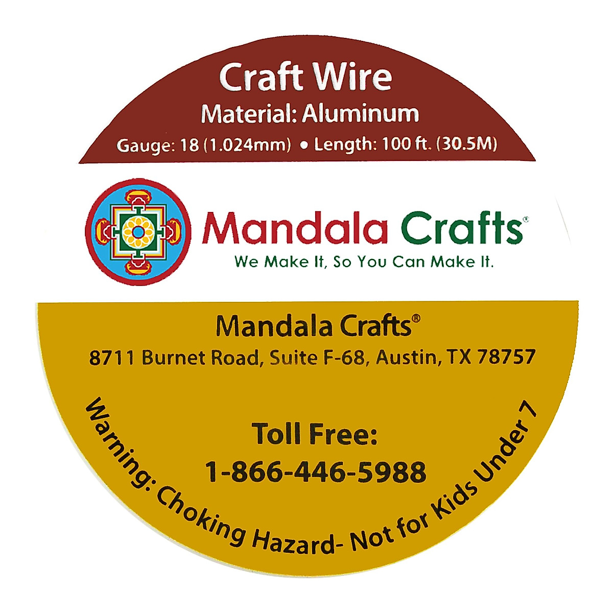 Mandala Crafts 12 14 16 18 20 22 Gauge Anodized Jewelry Making Beading Floral Colored Aluminum Craft Wire (18 Gauge, Copper)