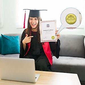 100 Pieces Embossed Gold Foil Certificate Seals Envelope Gold Foil Seals Embossed Stickers for Wedding Invitations Certificates Envelopes Students, Flower Pattern