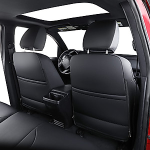 LUCKYMAN CLUB Tacoma Seat Covers, Fit for 2016-2023 Tacoma Crew Double Access Cab SR SR5 TRD Sport TRD Off-Road TRD PRO Limited with Water Proof Faux Leather(Front Pair 2016-2023, Black 2pcs)