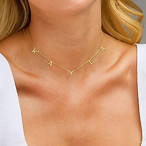 Yopicks Custom Initial Necklace, Personalized Name Necklaces for Women 14K Gold Plated Letter Necklace Name Necklace Mama Necklace | Graduation Gifts Birthday Gifts for Women