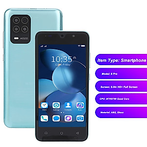 Unlocked Cell Phone, 5" Full HD Unlocked Smartphone 2GB RAM 32GB ROM Dual Card Dual Standby Mobile Phone for Android, Facial Recognition, 2200mAh Battery(Green)