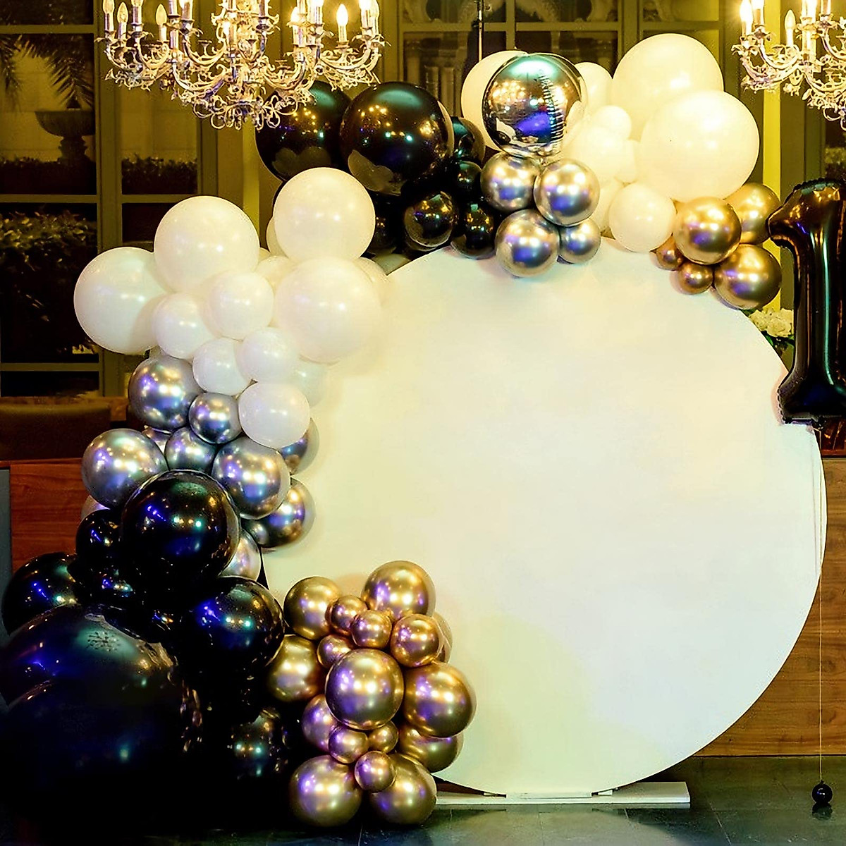 Black Balloon Arch Kit, Thickened 100Pcs Black Balloons Different Sizes 18/12/5 Inch for Birthday Party Graduation Bachelorette Anniversary Wedding Gender Reveal Baby Shower Decorations Supplies