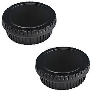 VKO Front Body Cap & Rear Lens Cap Replacement for Canon EOS 60D 70D 77D 80D 7D 5D Mark II III IV 750D 760D Rebel T7 T6 T6i T7i T6S T4i T5i T5 Camera Body & EF Lens Replaces RF-3(2 Pack)