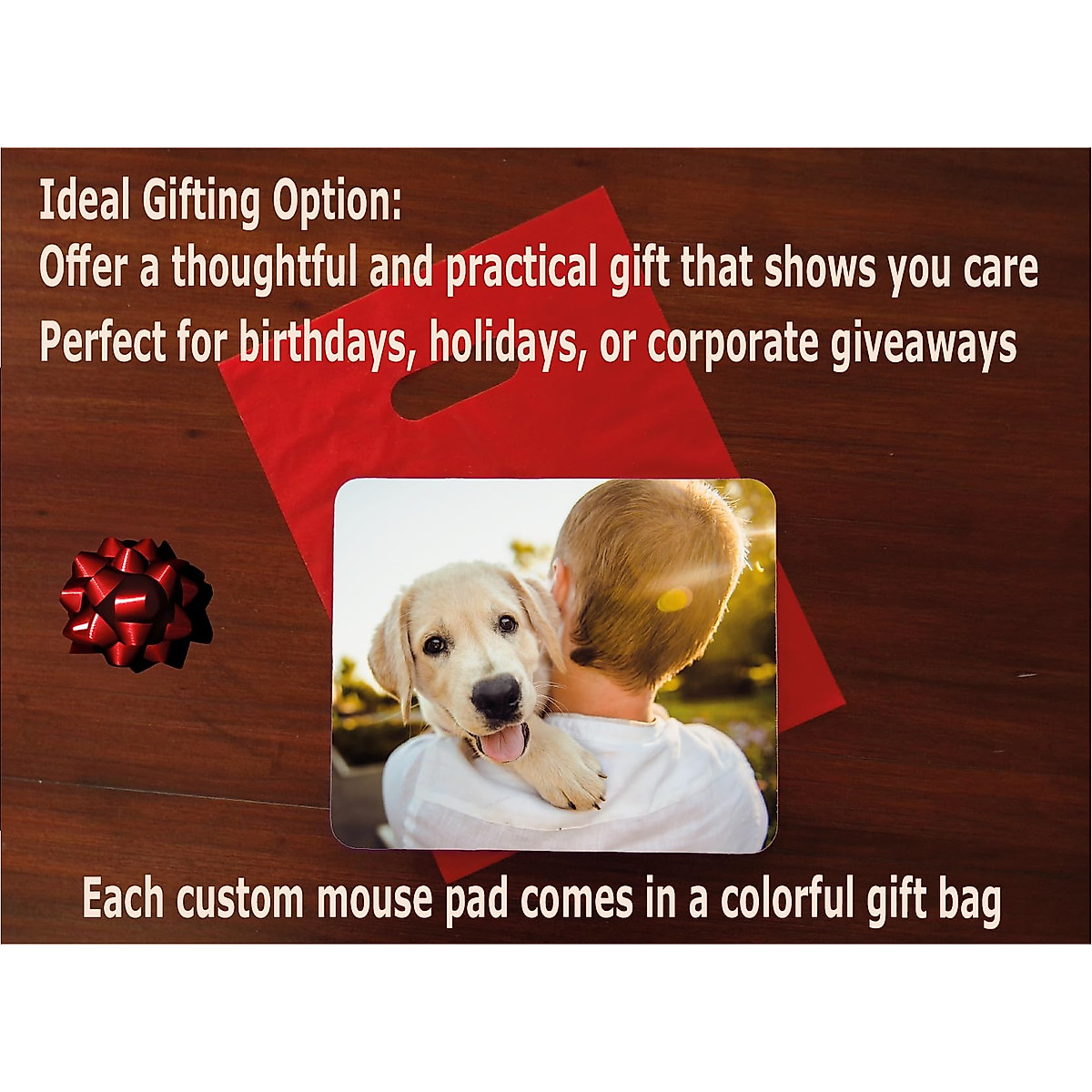 Personalized Mouse Pad - Add Pictures, Text, Logo or Art Design and Make Your Own Customized Mousepad. Each Custom Mouse Mat Comes in a Colorful Gift Bag. Personalized Your Gaming Mousepad