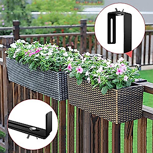Planter Box Bracket,Flower Box Holder Brackets,Adjustable Window Box Brackets for Patio Garden Fence Pergola Balcony