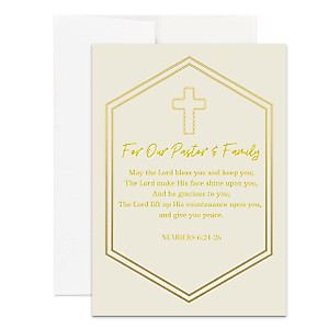 Simply Uncaged Christian Gifts Ministry Appreciation Card 5x7Inch for Pastor Family, Minister, Church Staff, Volunteers, Ministry Appreciation Gift Card for Ministers (Single Card)