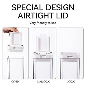 CLEVHOM Cereal Containers Storage, Airtight Food Storage Container BPA Free Plastic Cereal Containers Moisture-Proof Large Pantry Organization and Storage for Pasta, Oats, Candy, Cereal - 7 Pieces