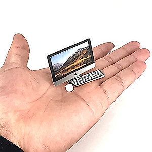 Dollhouse Decoration Miniature Accessories Dollhouse Computer Laptop Tablet Phone Simulation Accessories for Doll 1/6 1/12 Miniatures Play Set - 3 Pcs (PC Style)