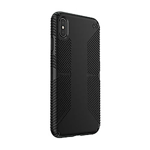 Speck Presidio Grip iPhone XS Max Case - Slim Fit, Silicone, Black/Black